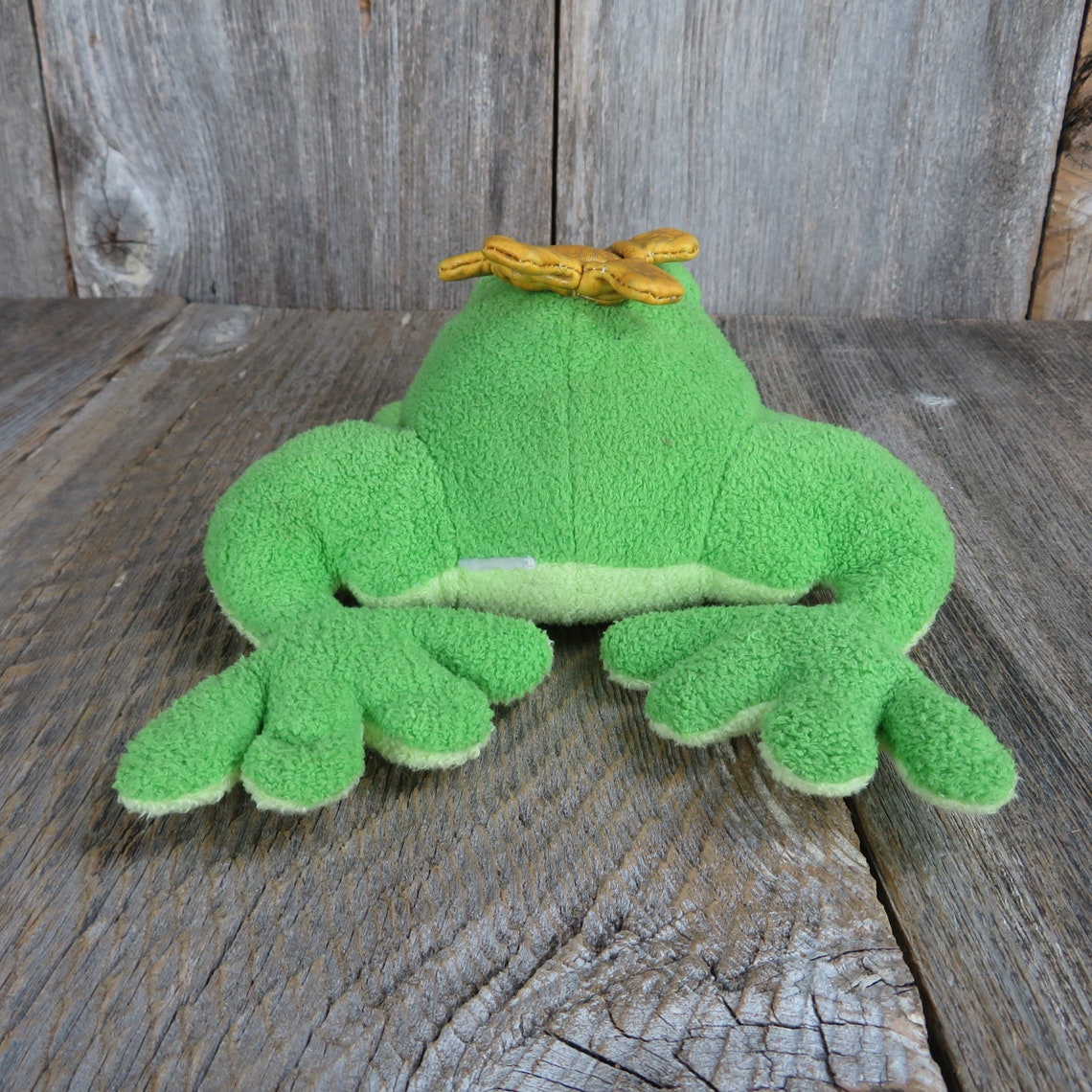 Frog Prince Plush Crown Green Stuffed Animal Laying Two Tone - Etsy