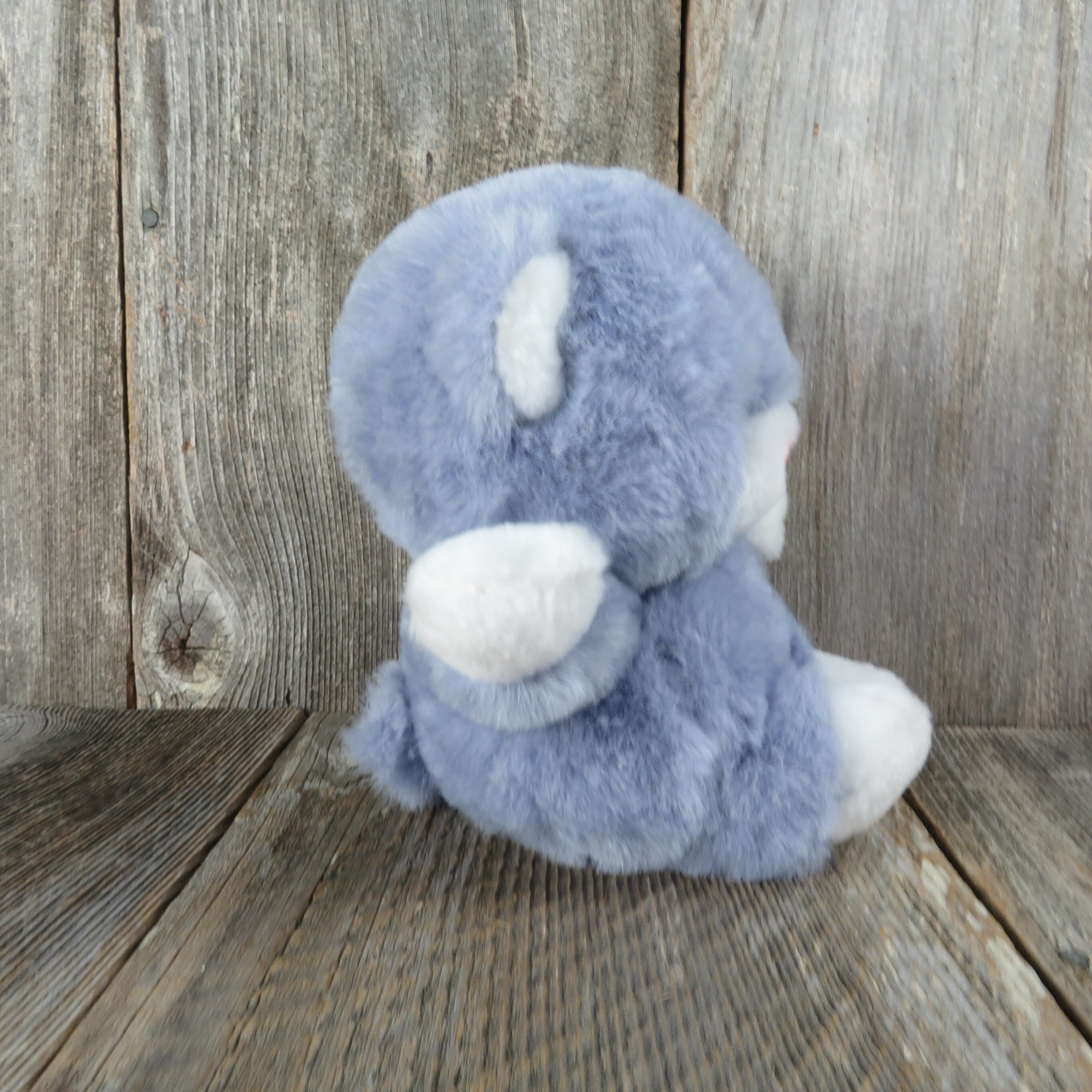 Vintage Blue Teddy Bear Plush Pink Plastic Nose Mervyns Korea Etsy