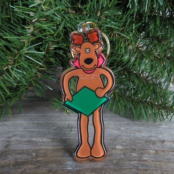 Vintage Rodney Reindeer Keychain Hallmark Keepsake 19… - Gem