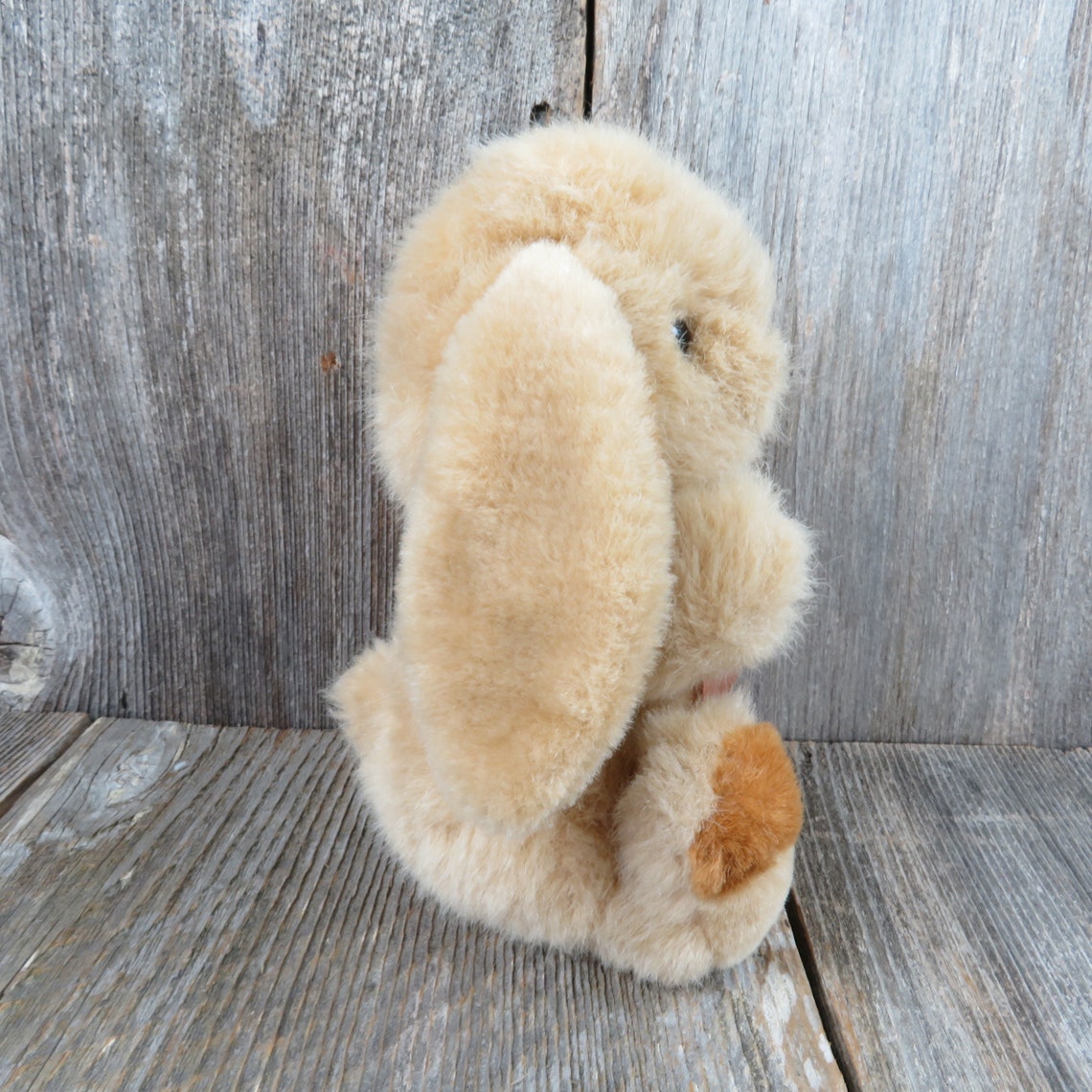 Vintage Bunny Rabbit Plush With Bow Stuffed Animal Tan Brown - Etsy