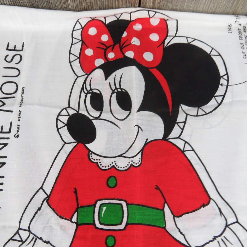 Vintage Minnie Mouse Fabric Panel Ameritex Walt Disney Cut Sew ...