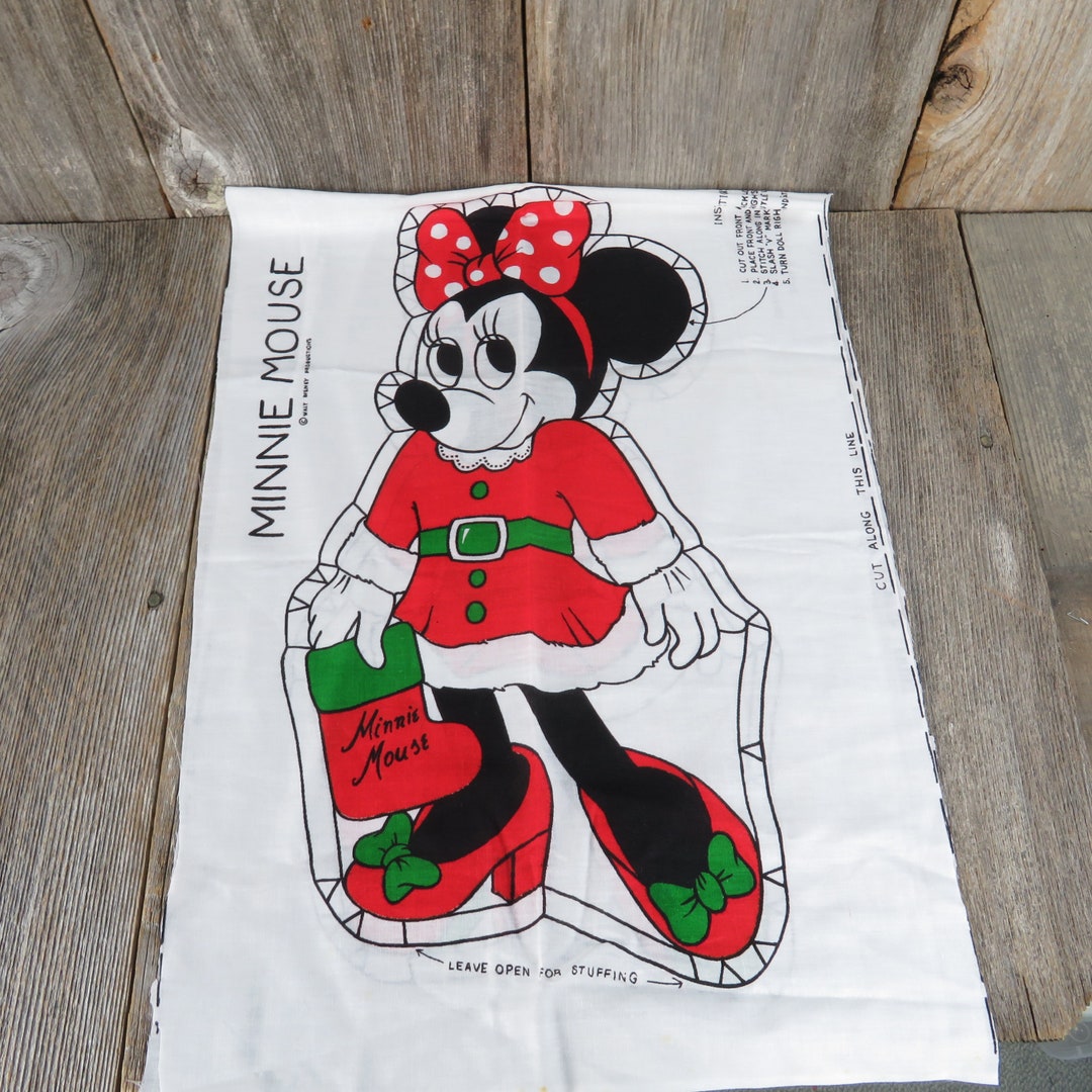 Vintage Minnie Mouse Fabric Panel Ameritex Walt Disney Cut Sew ...