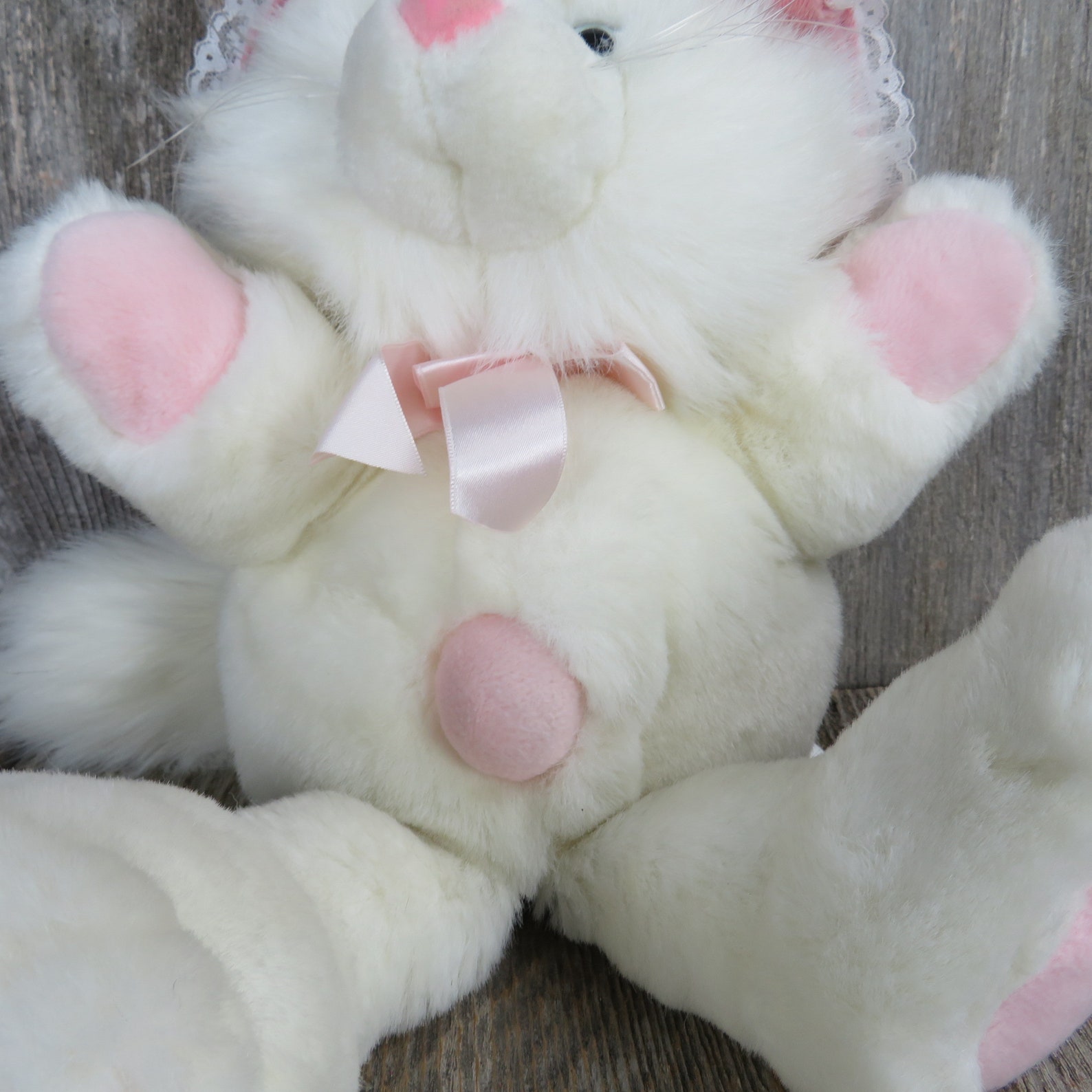 Vintage Cat Kitty Puppet Plush Kitten Nightcap Velour Pink Bow - Etsy