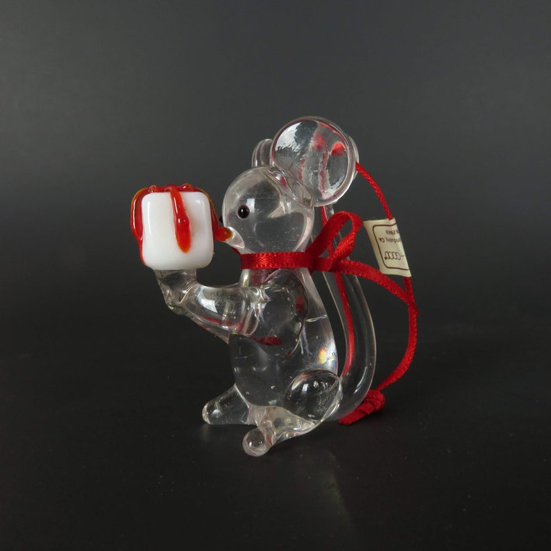 Vintage Mouse Mice Christmas Ornament Glass Present Clear - Etsy