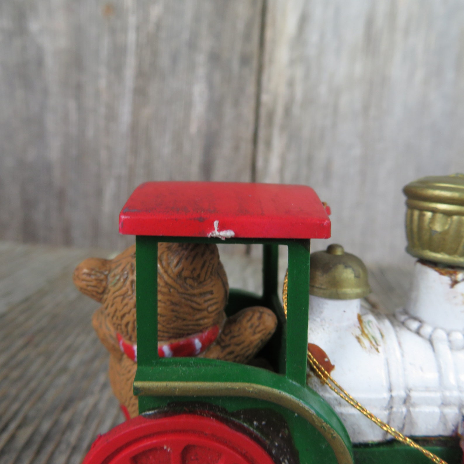 Vintage Teddy Bear Conductor in Train Christmas Ornament | Etsy