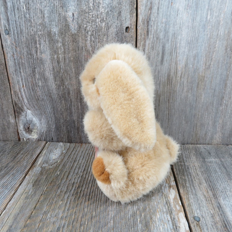 Vintage Bunny Rabbit Plush With Bow Stuffed Animal Tan Brown - Etsy