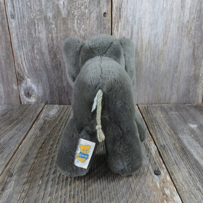 Vintage Elephant Plush Dakin Grey Pink Stuffed Gray Tags 1985 - Etsy