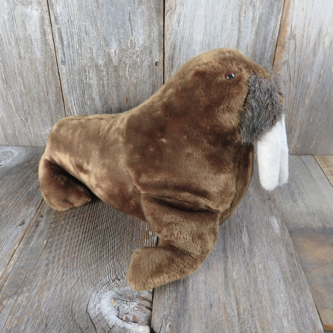 Vintage Walrus Plush Pillow Pets Dakin Dardenelle Brown Tusks Stuffed ...