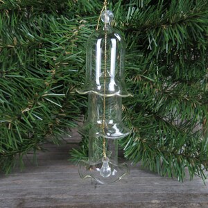 Vintage Tiered Glass Bell Ornament Scallop Edged Graduated 3 Tier ...