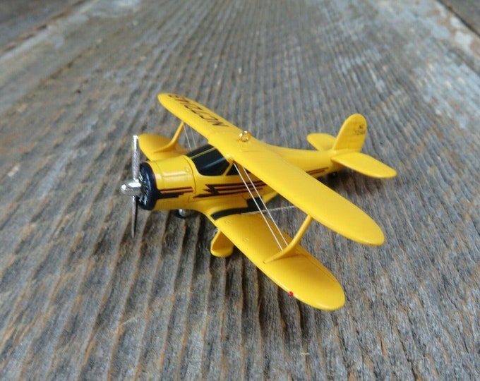 Staggerwing Airplane Yellow Biplane Hallmark Ornament 2002 Christmas ...