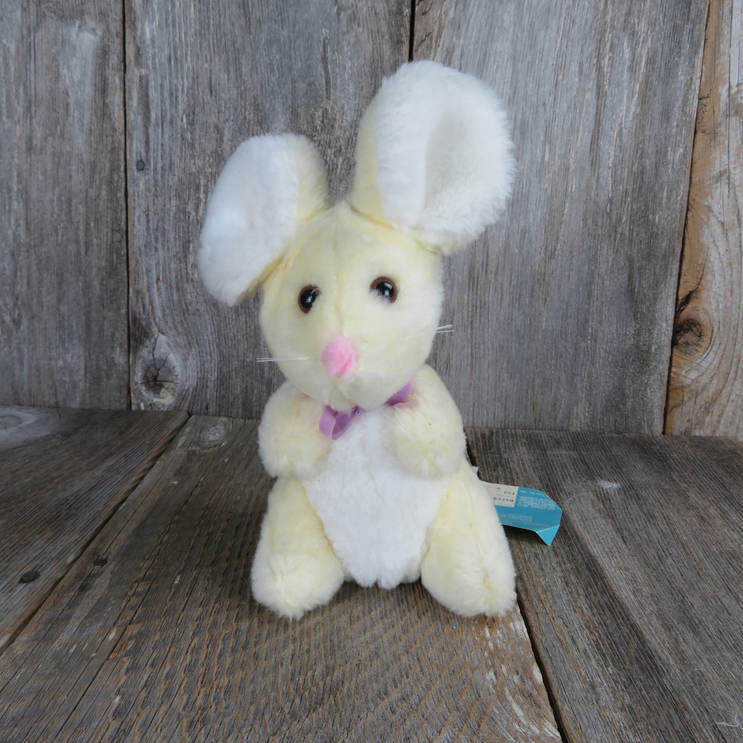 Vintage Yellow Mouse Plush Eden Toys Stuffed Animal Pink Nose Music Box ...
