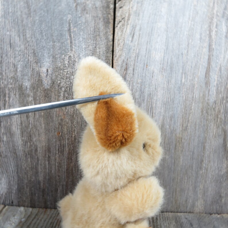 Vintage Bunny Rabbit Plush With Bow Stuffed Animal Tan Brown - Etsy