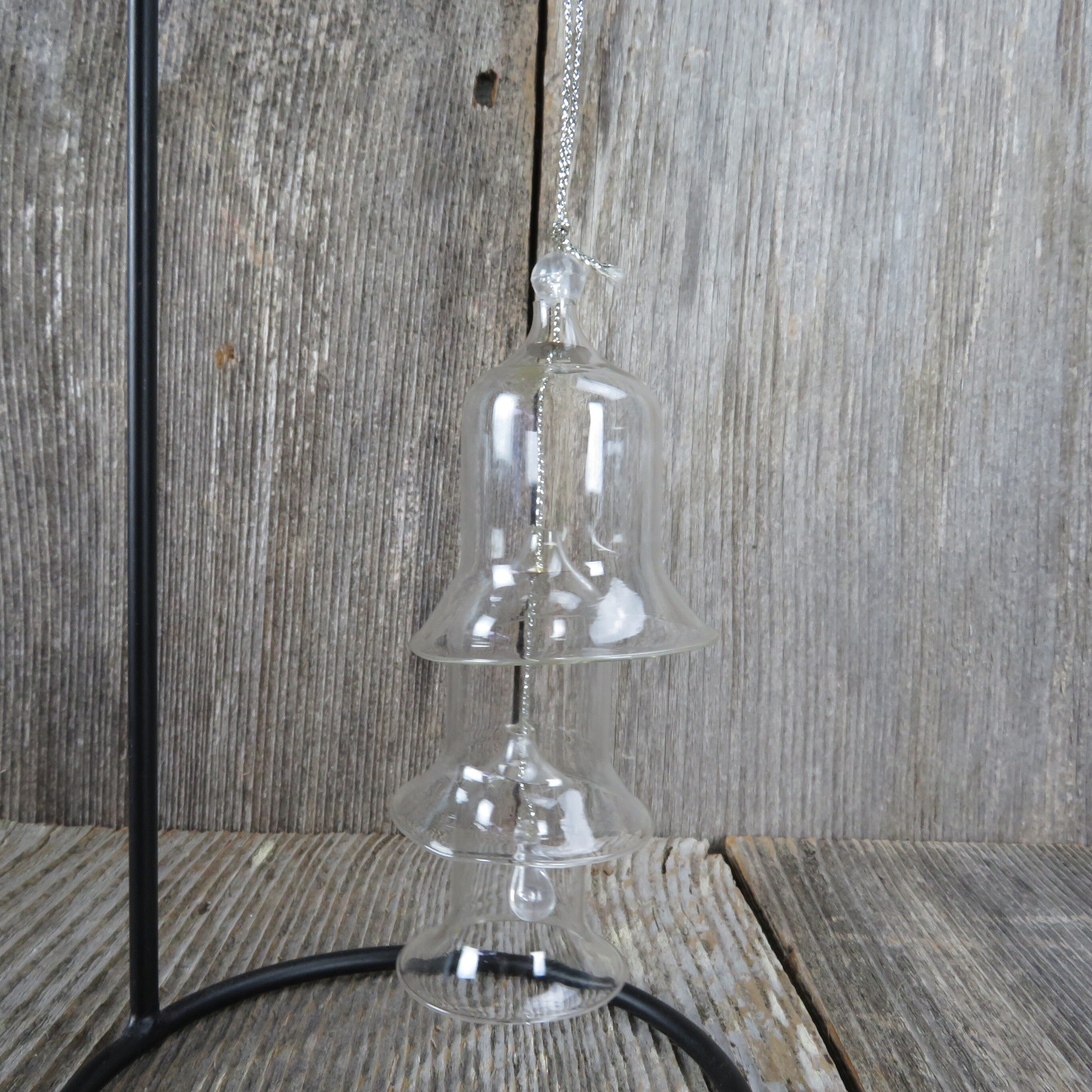 Vintage Glass Bell Ornament Graduated 3 Tier Silver Christmas | Etsy