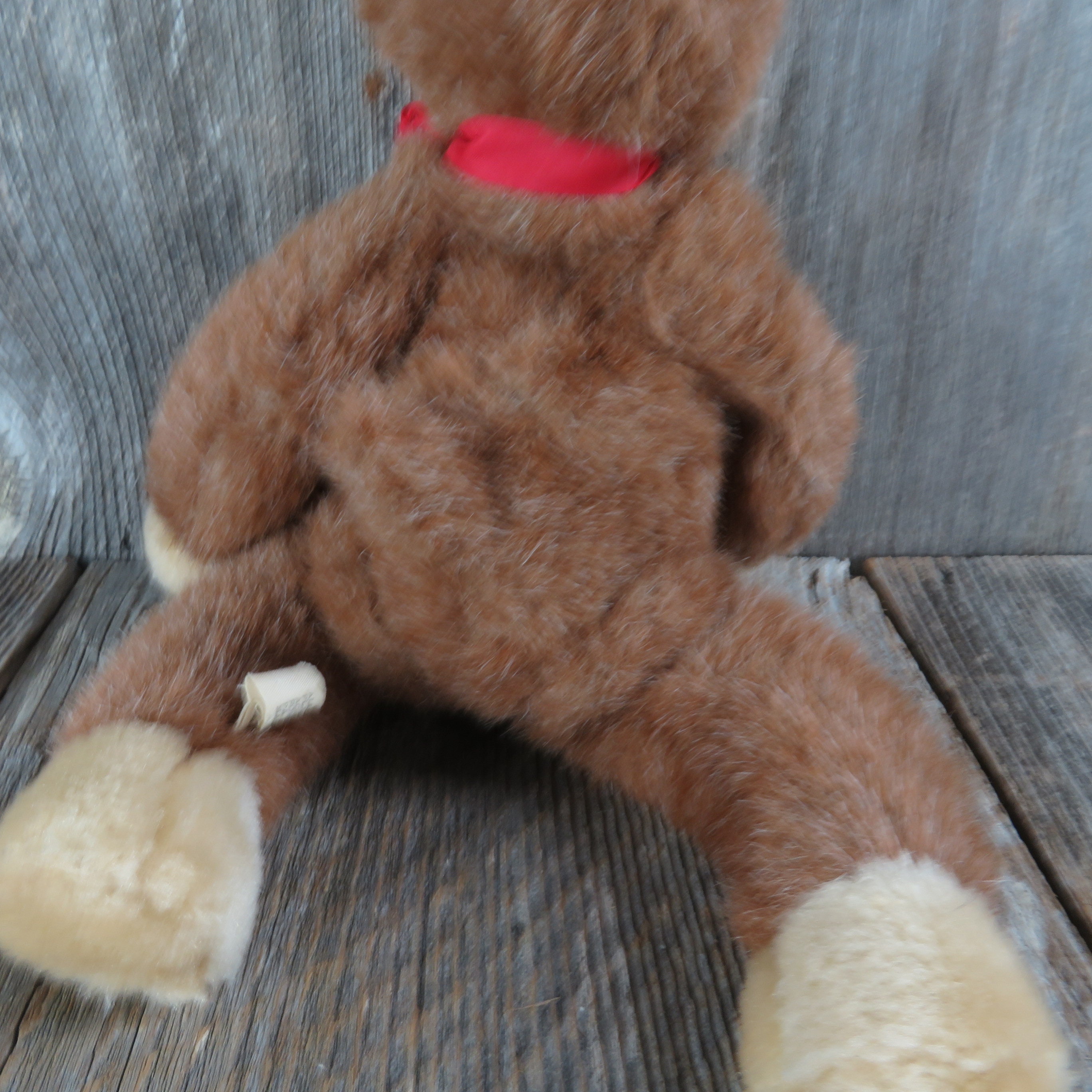 Vintage Reindeer Plush Deer Red Nose Bean Bag Stuffed Animal - Etsy