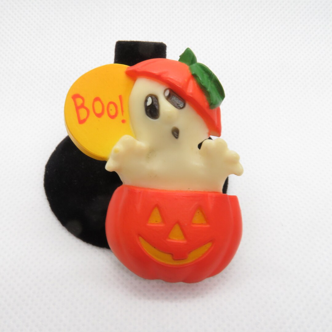 Ghost Pumpkin Pin Brooch Halloween Hallmark Plastic Holiday Boo - Etsy