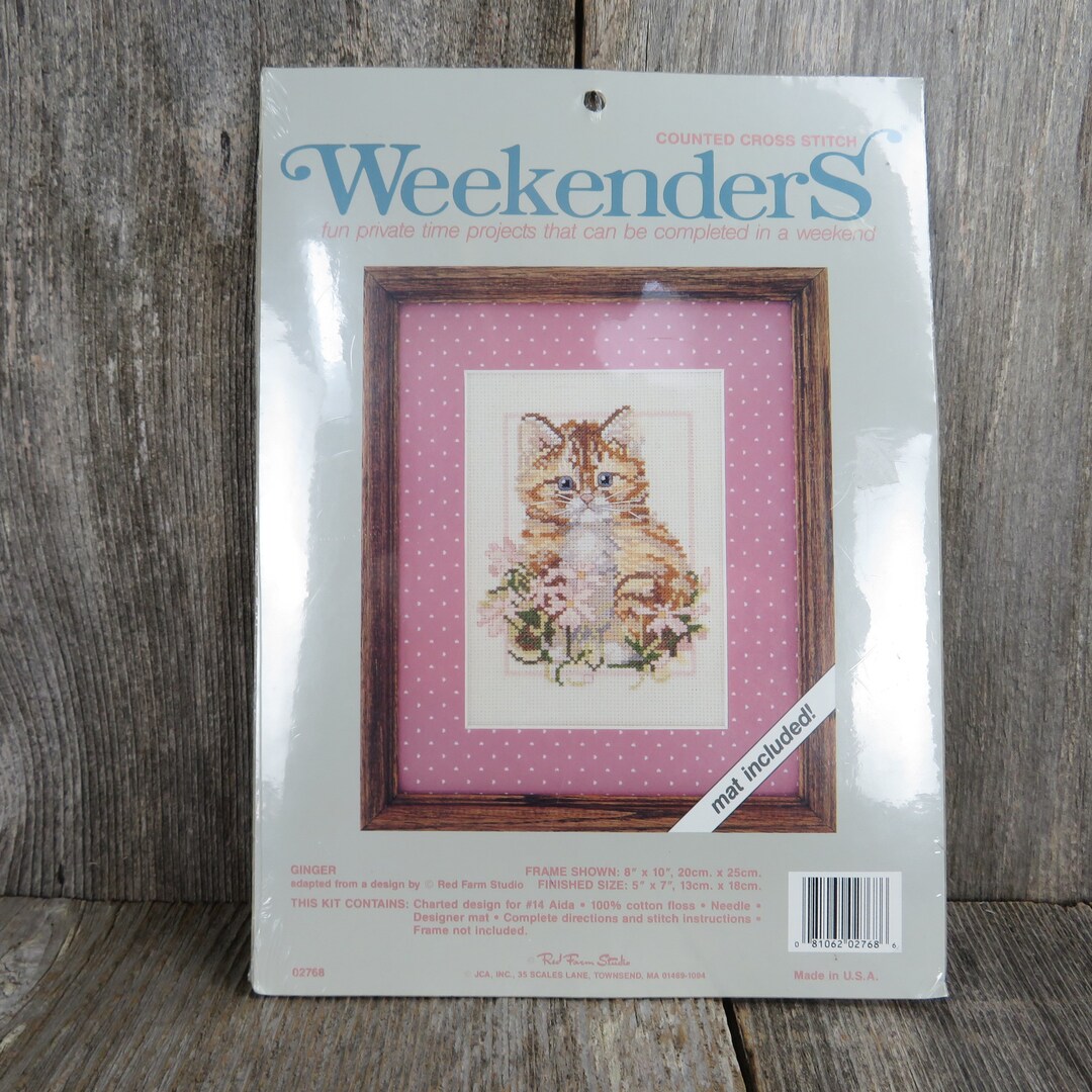 Ginger Cat Kitten Counted Cross Stitch Kit Weekenders Kit 02768 Cat ...