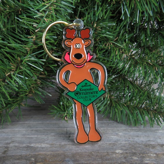 Vintage Rodney Reindeer Keychain Hallmark Keepsake 19… - Gem