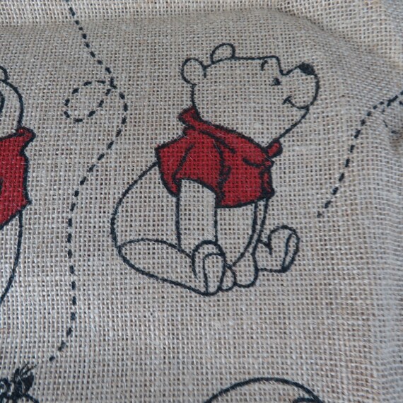 Winnie the Pooh Burlap Fabric Panel Remnant Sewing Craft | Etsy