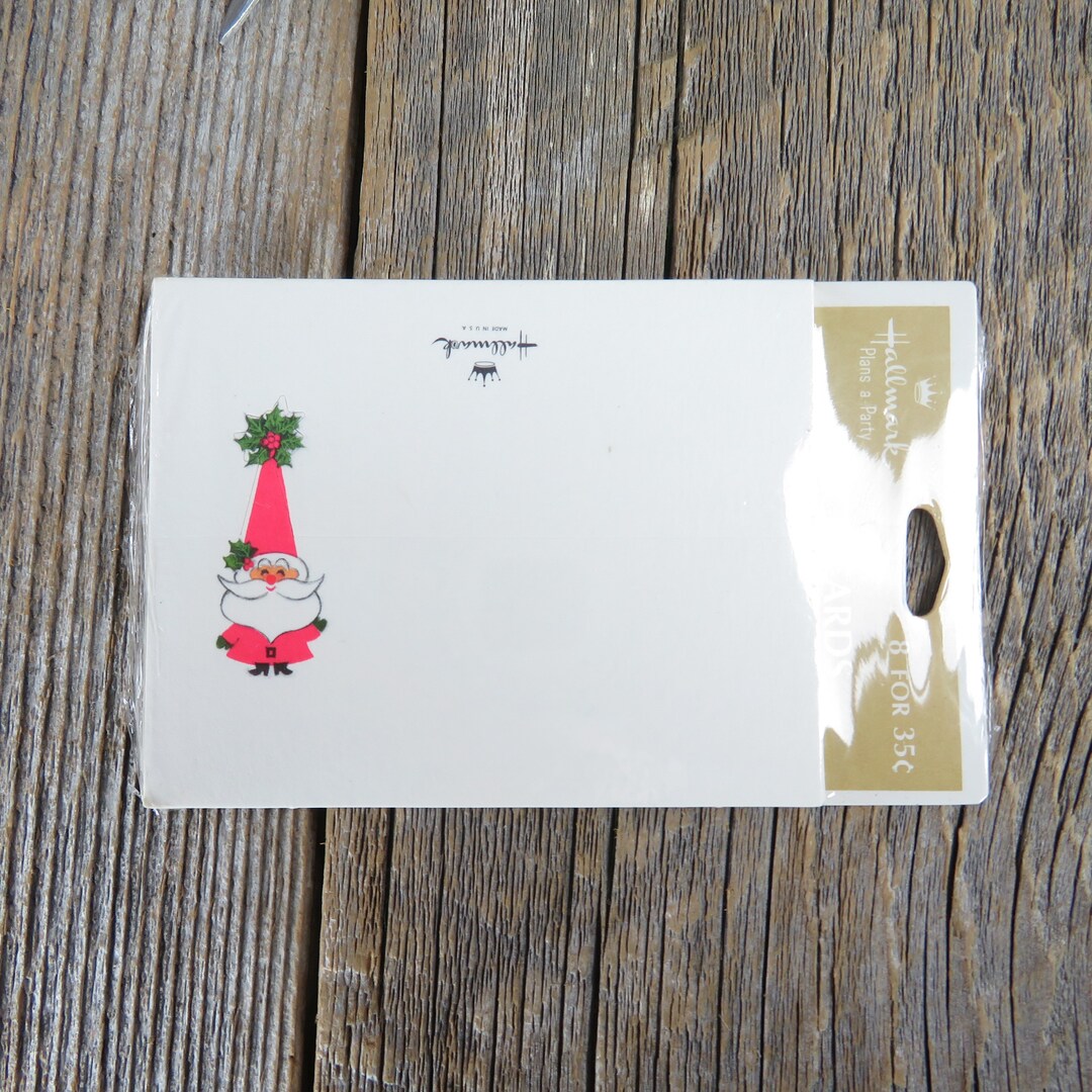 Vintage Hallmark Place Cards Christmas Santa Dining Table Seat Markers ...