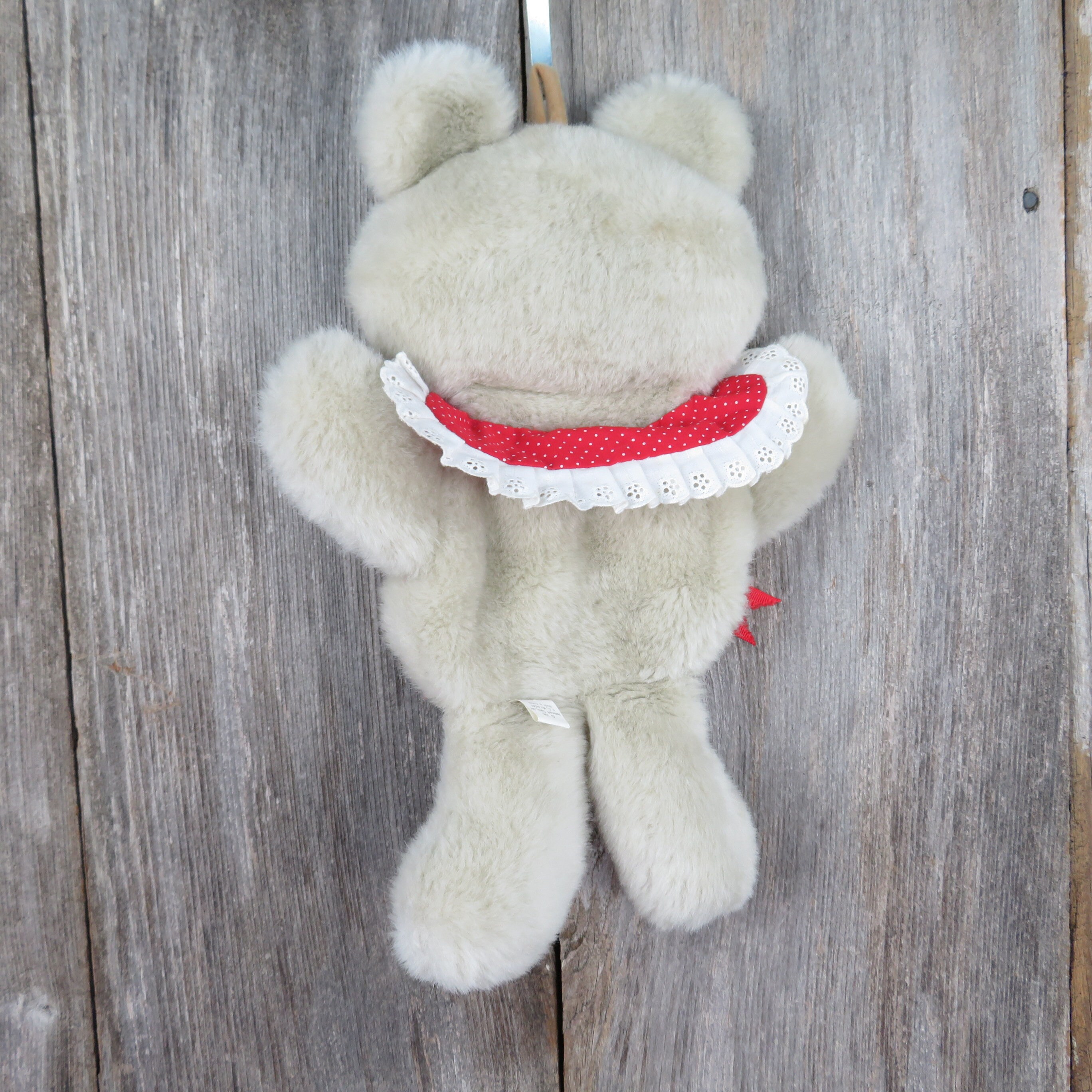 Vintage Teddy Bear Stocking Hallmark Baby Red Collar Lace - Etsy