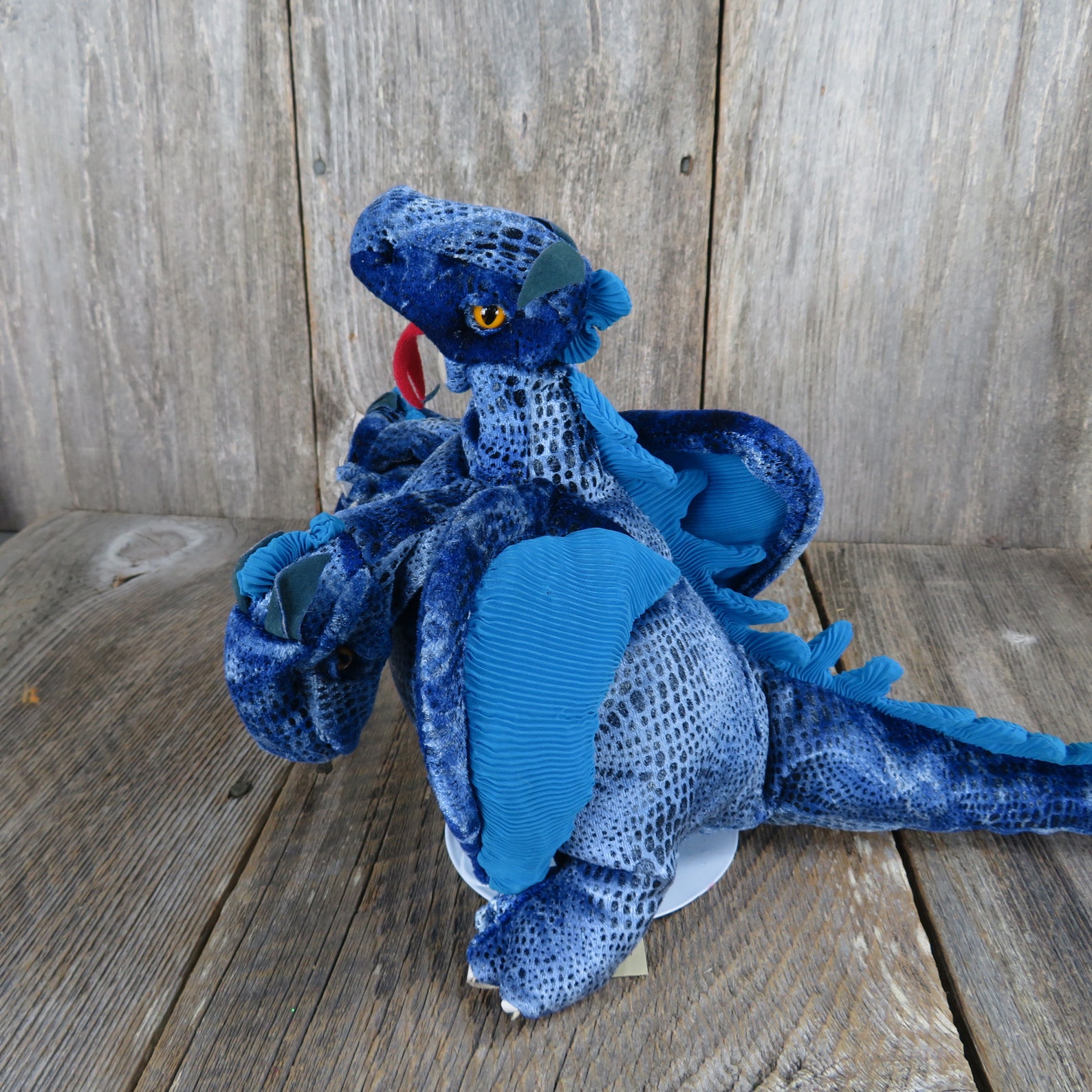 Blue Dragon Puppet Plush 3 Headed Folkmanis Magical Fantasy - Etsy