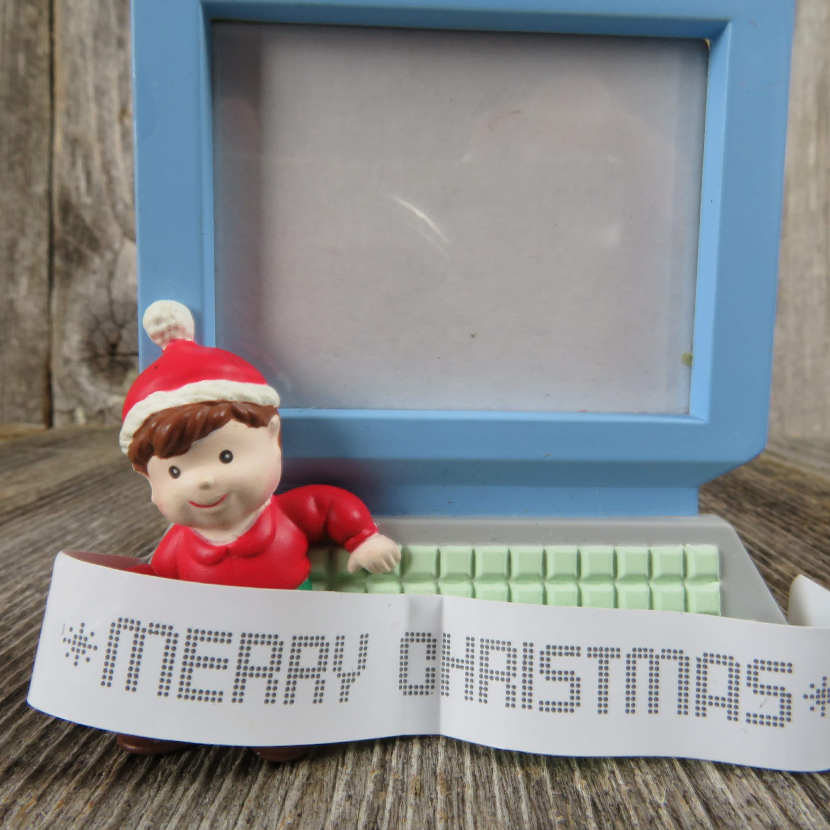 Vintage Computer Boy Screen Picture Frame Ornament Christmas - Etsy