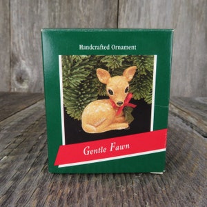 Gentle Fawn Flocked Deer Hallmark Keepsake Christmas Tree Ornament ...