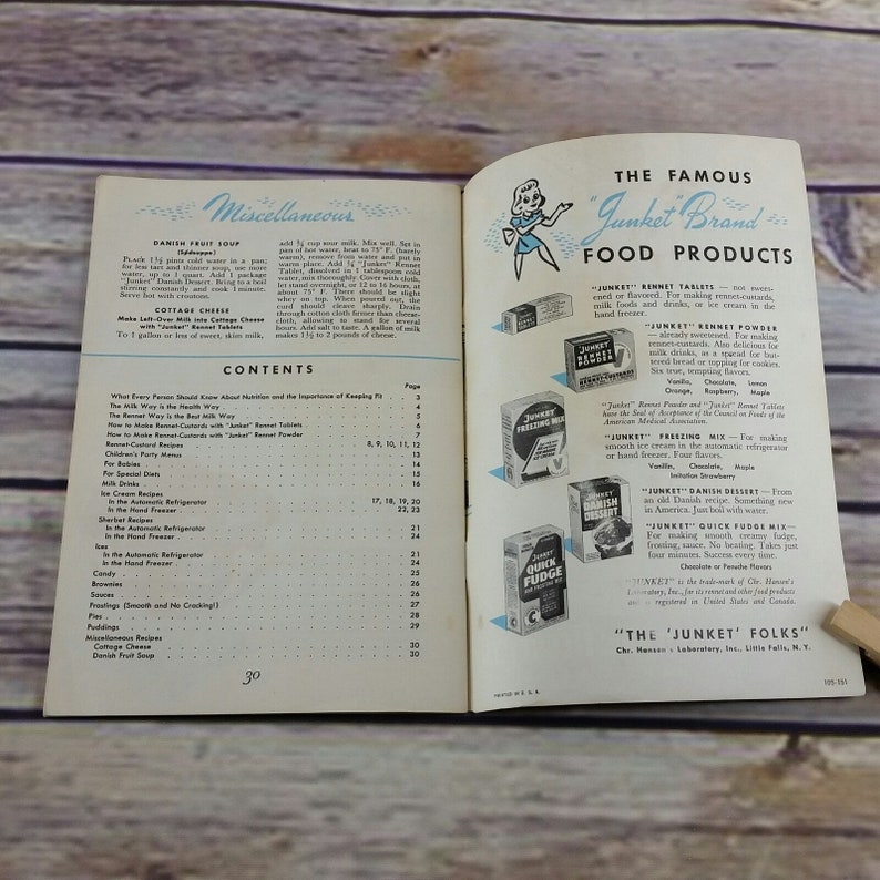 Vintage Cookbook Junket Recipes How to Make Tempting - Etsy