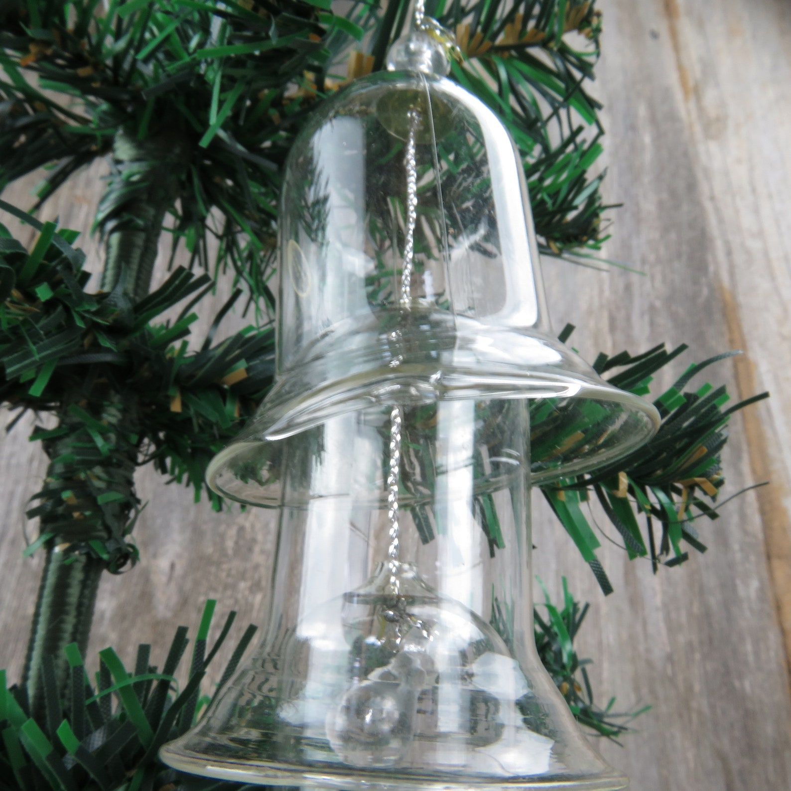 Vintage Glass Bell Ornament Graduated 3 Tier Silver Christmas | Etsy