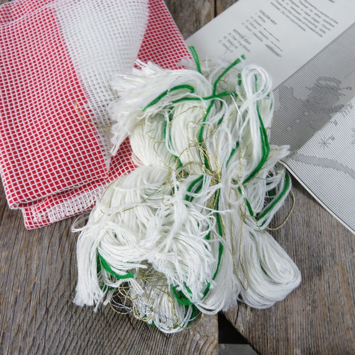 Vintage Christmas Tree Skirt Lace Net Darning Kit Snowman - Etsy