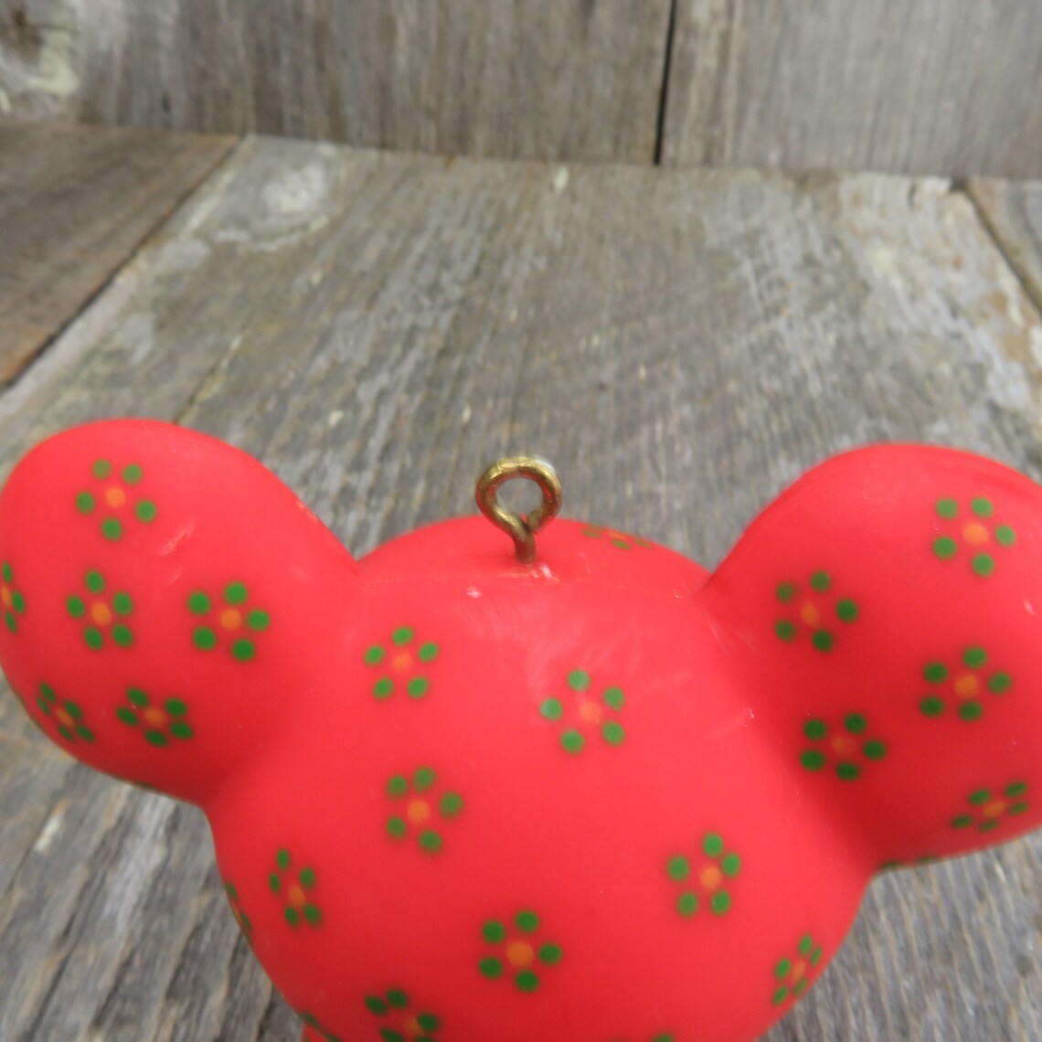 Vintage Mouse Ornament Red Calico Flowers Christmas Hallmark - Etsy