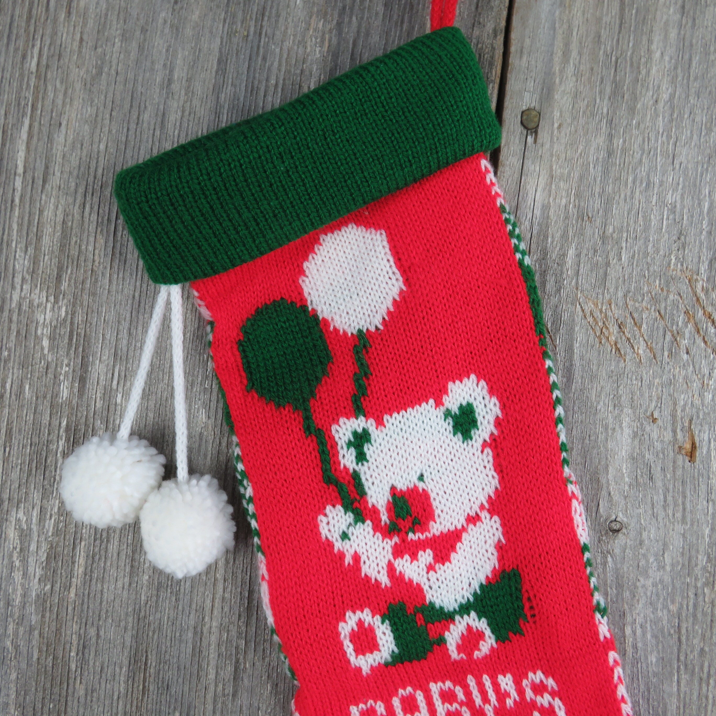 Vintage Baby's First Christmas Stocking Knit Teddy Bear - Etsy