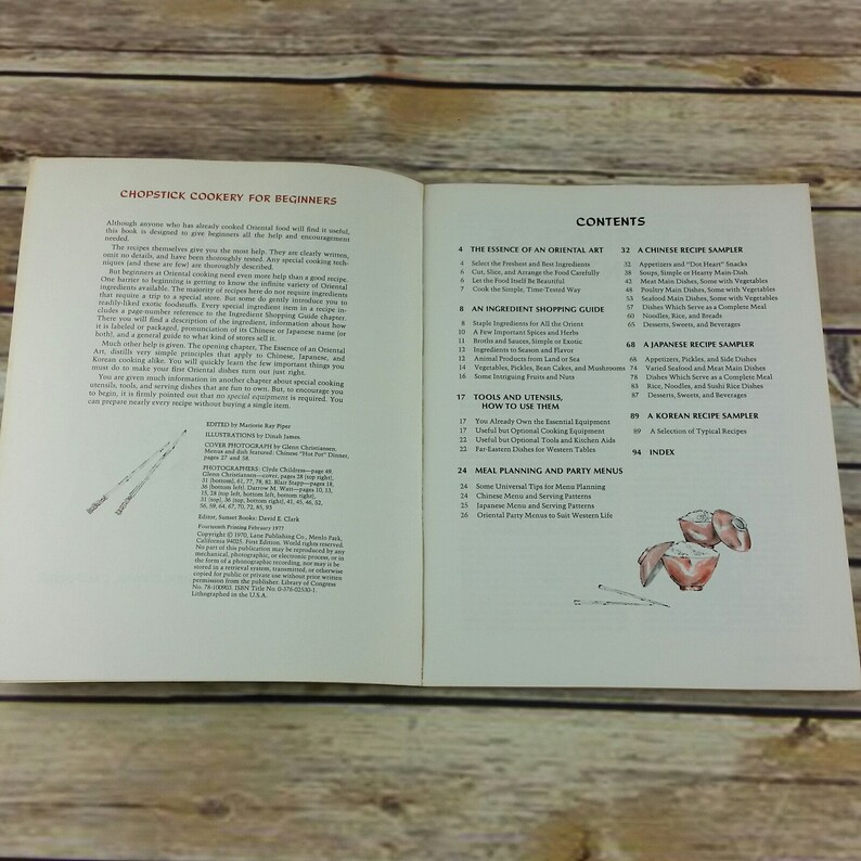 Vintage Cookbook Sunset Oriental Cook Book Chinese Japanese - Etsy