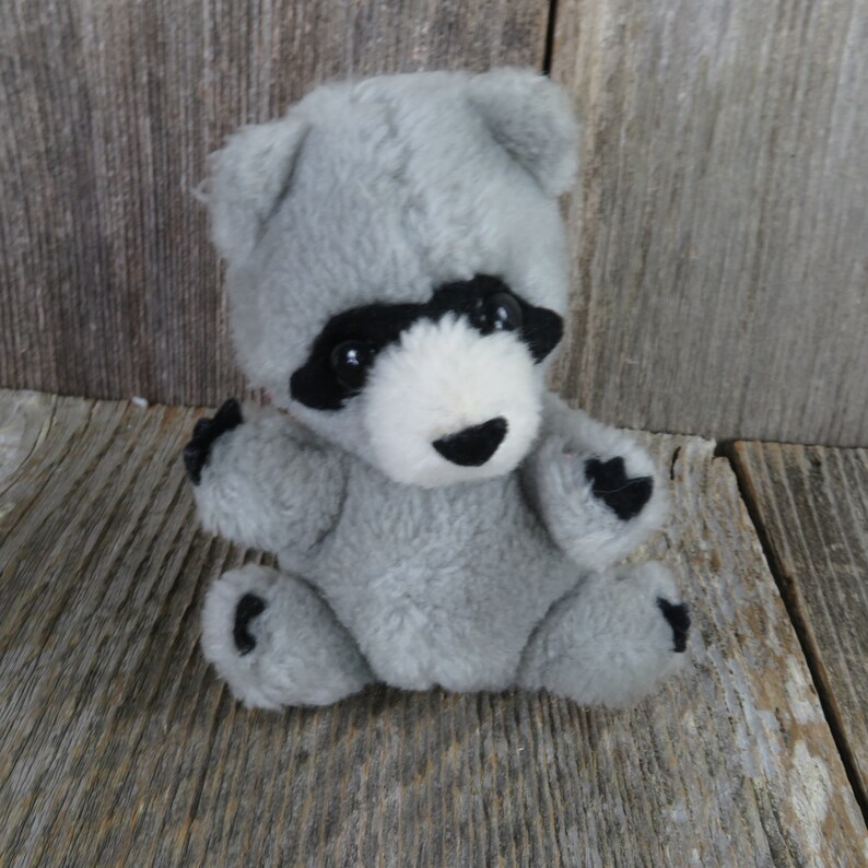Vintage Raccoon Plush Grey Black Baby Stuffed Animal Gray by - Etsy