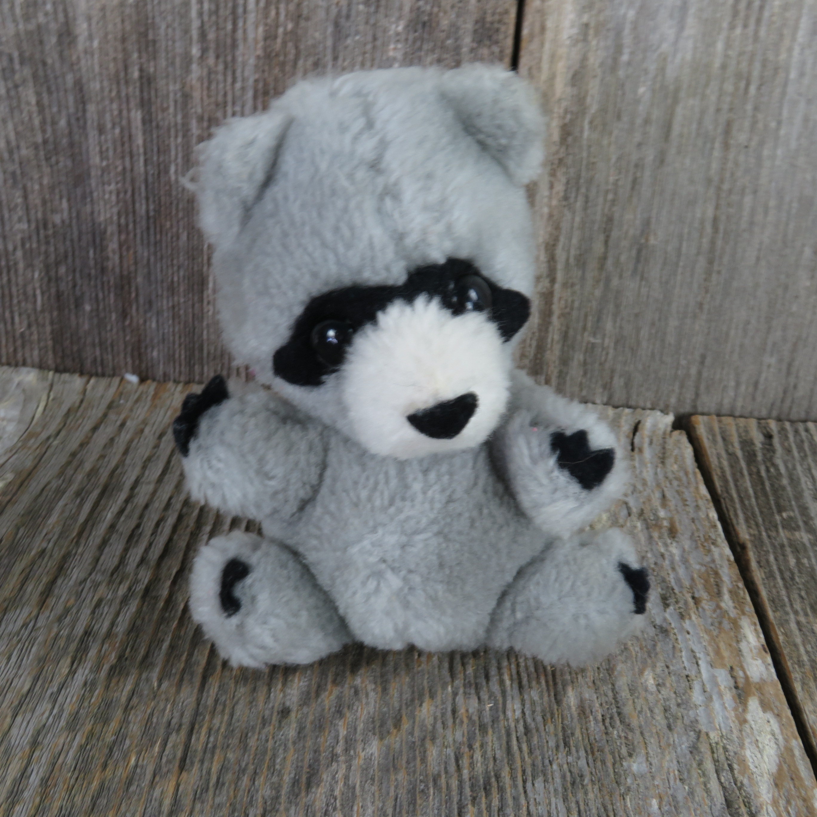 Vintage Raccoon Plush Grey Black Baby Stuffed Animal Gray by - Etsy