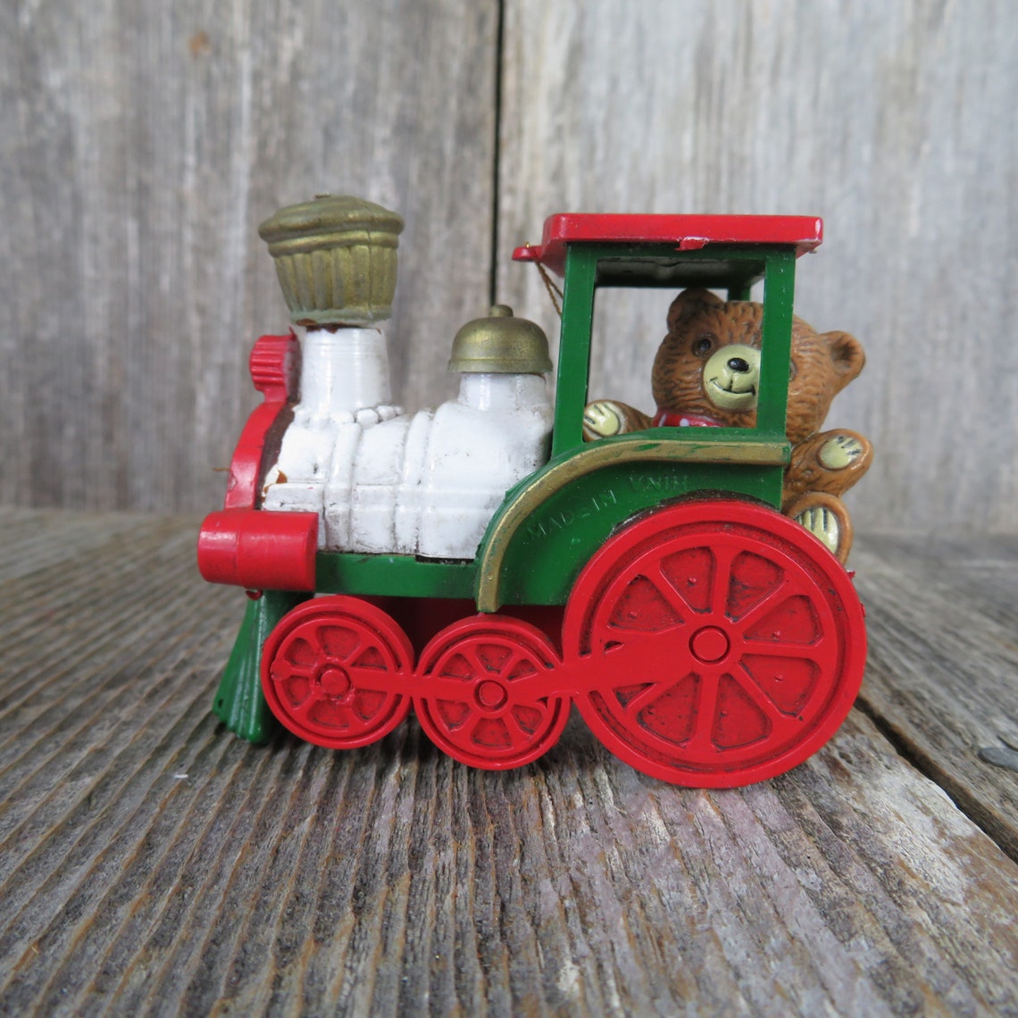Vintage Teddy Bear Conductor in Train Christmas Ornament - Etsy