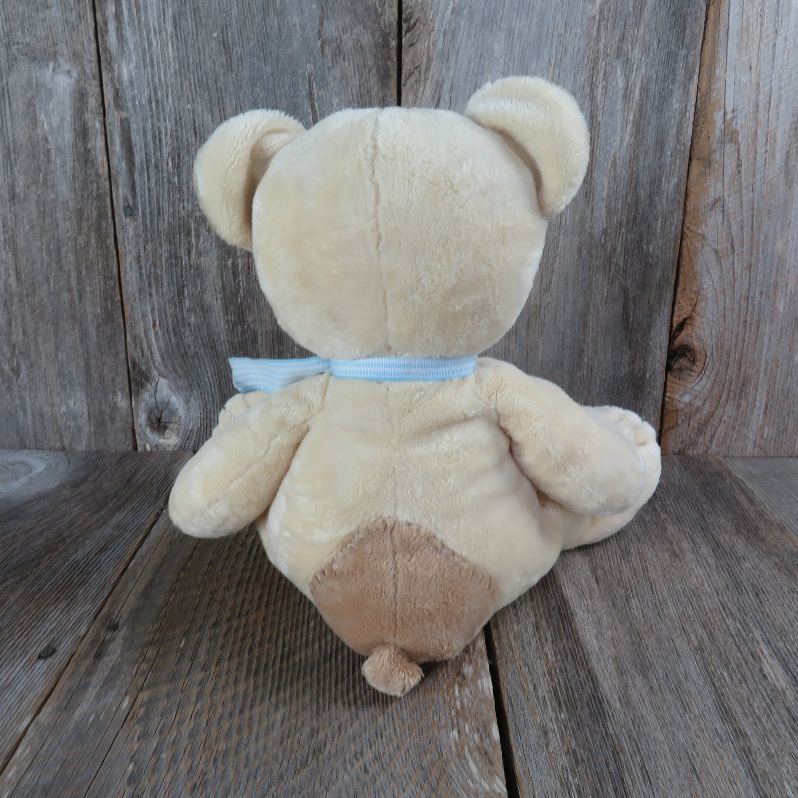 Vintage Teddy Bear Plush Rattle Blue Ribbon Taffey Russ - Etsy