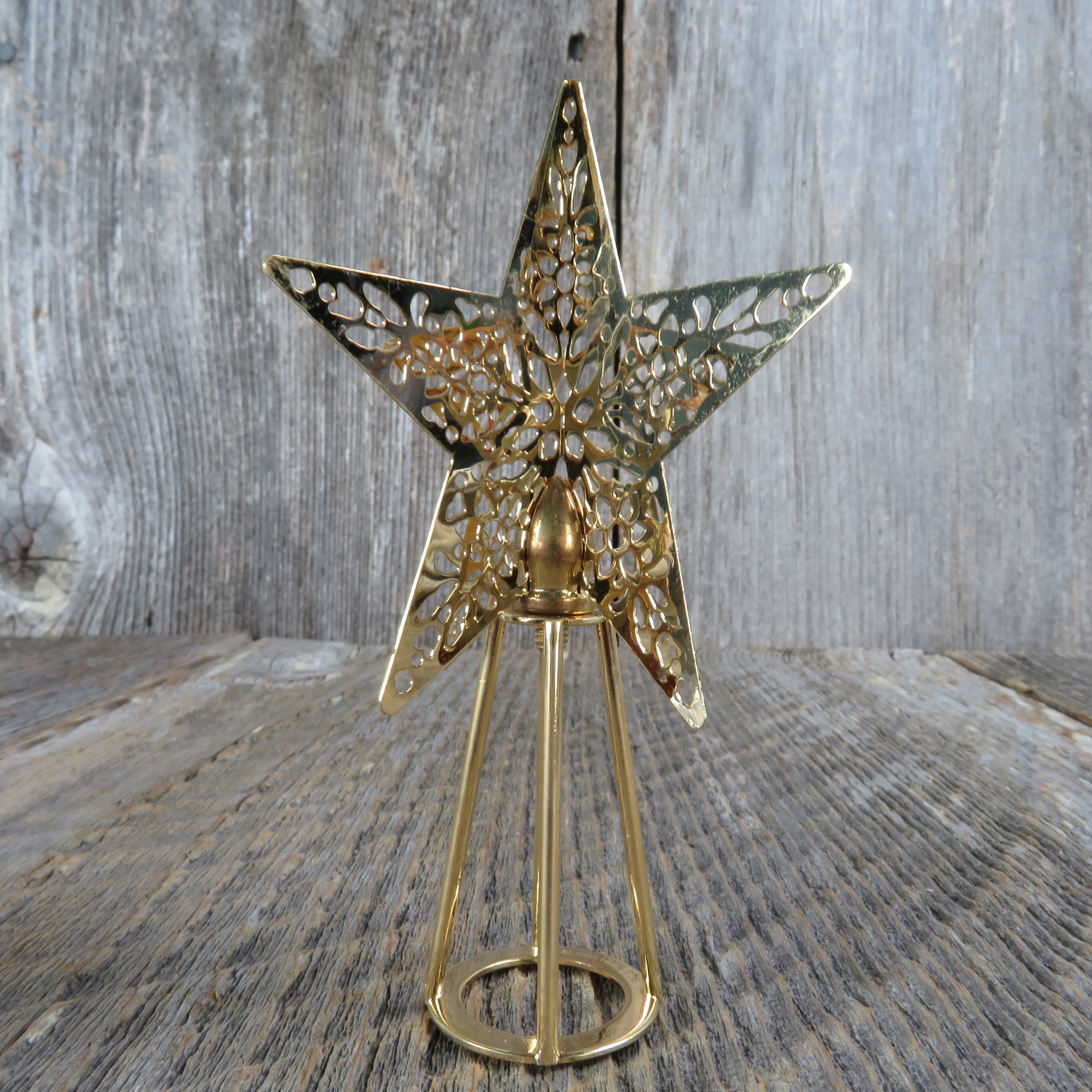 Vintage Shining Star Dimensional Brass Mini Tree Topper | Etsy