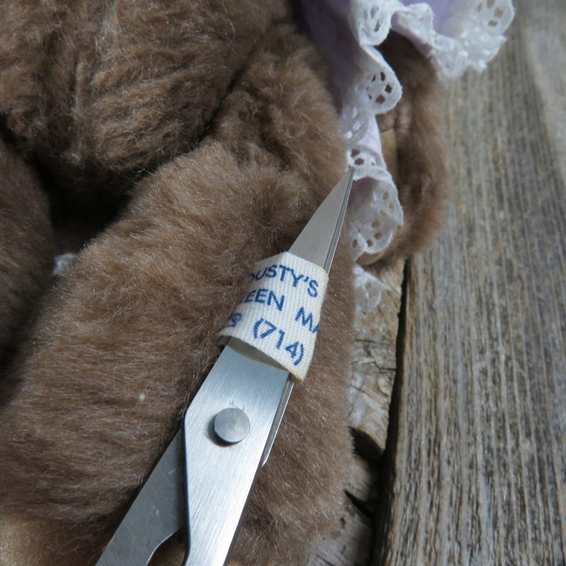 Vintage Teddy Bear Plush Purple Polk a Dot Dress Flower Hat - Etsy