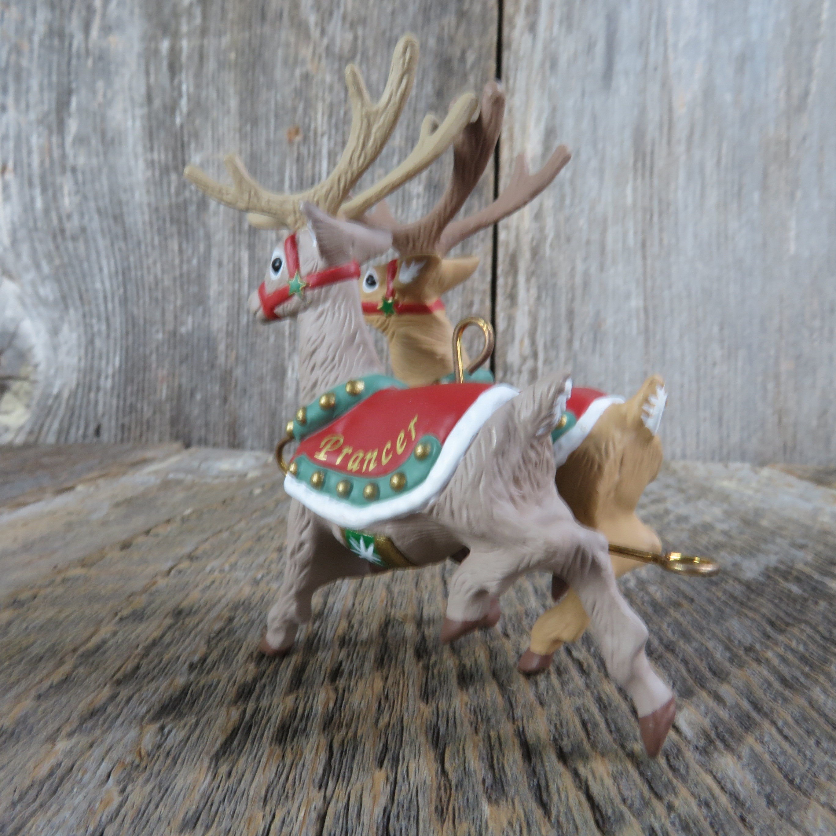 Vintage Santa's Reindeer Prancer and Vixen Ornament Sleigh | Etsy