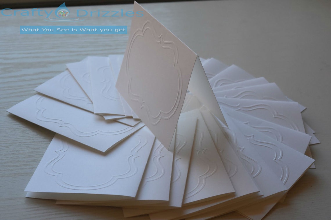 White Embossed Card Set-set of 510or20-wedding Thank You - Etsy