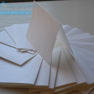 White Embossed Card Set-set of 510or20-wedding Thank You - Etsy