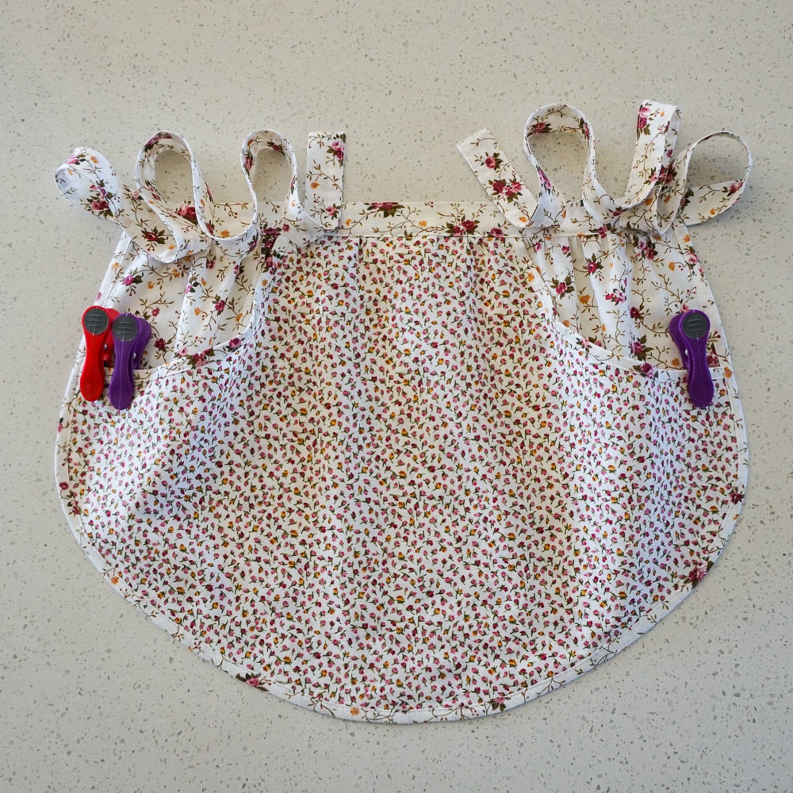 Peg/pin Bag Apron, Retro Vintage Laundry Apron With Large Pocket ...