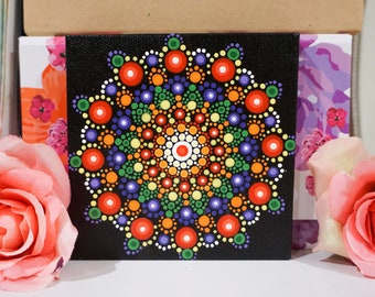 Dot mandala canvas | Etsy