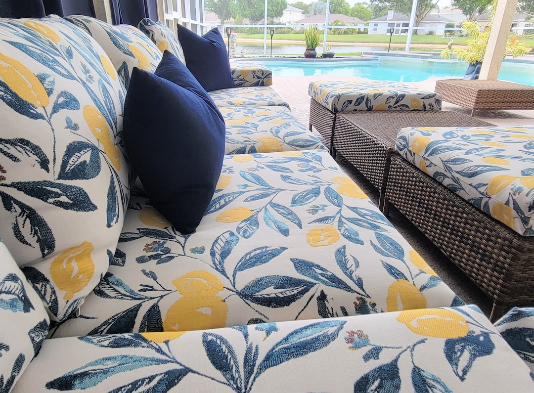 Custom Sunbrella Outdoor Cushion: Patio Box Cushion & Back Pillow - Etsy