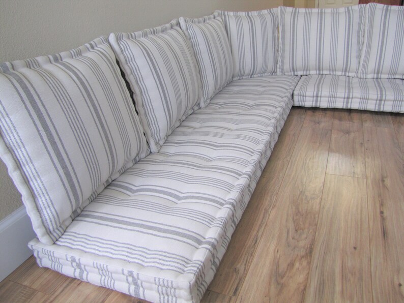 Custom French Edge Banquette Cushions: Sunbrella Fabric, Trapezoid ...