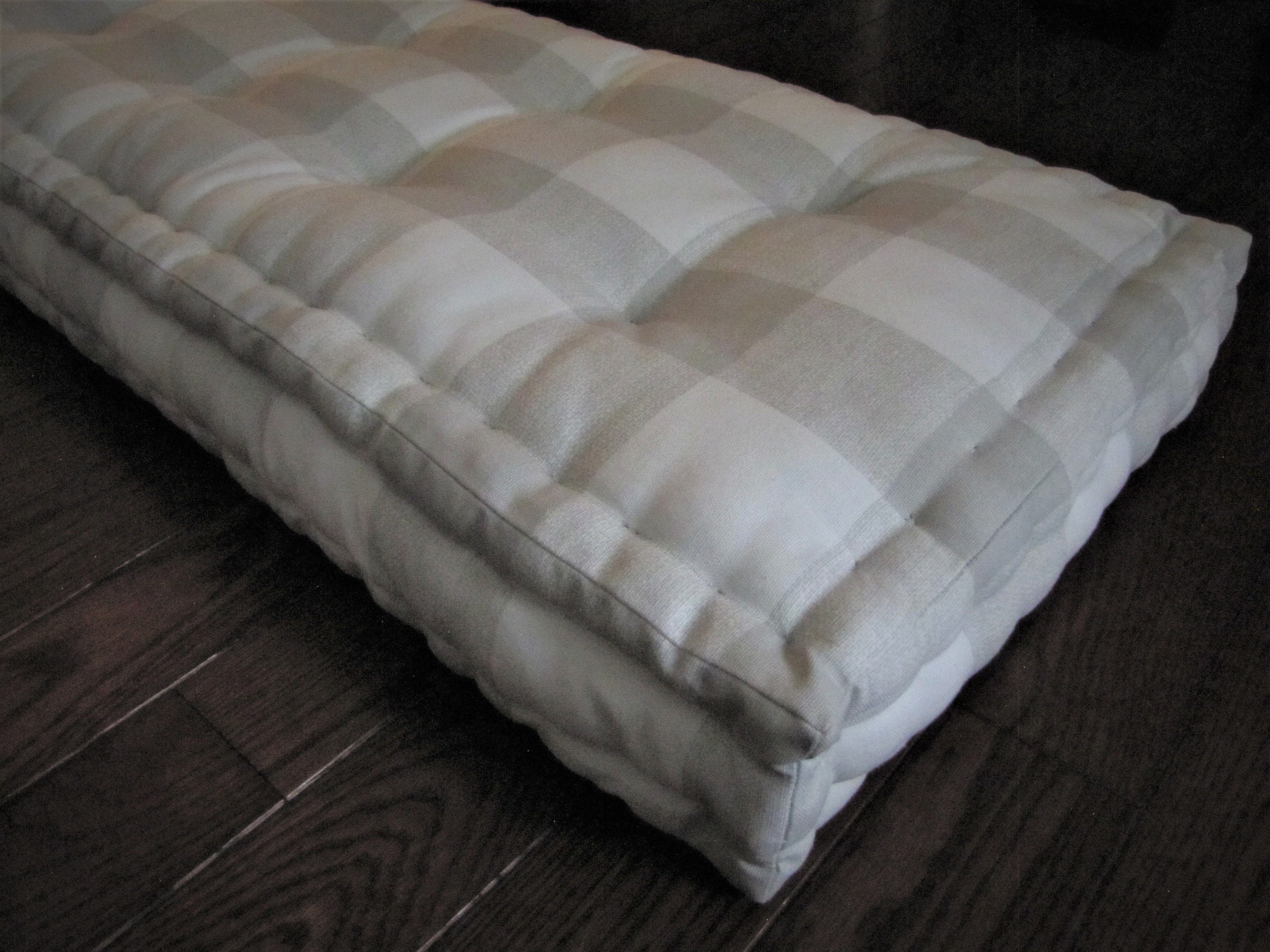 Plaid Bench Cushions Gray and White Buffalo Plaid Window Seat - Etsy