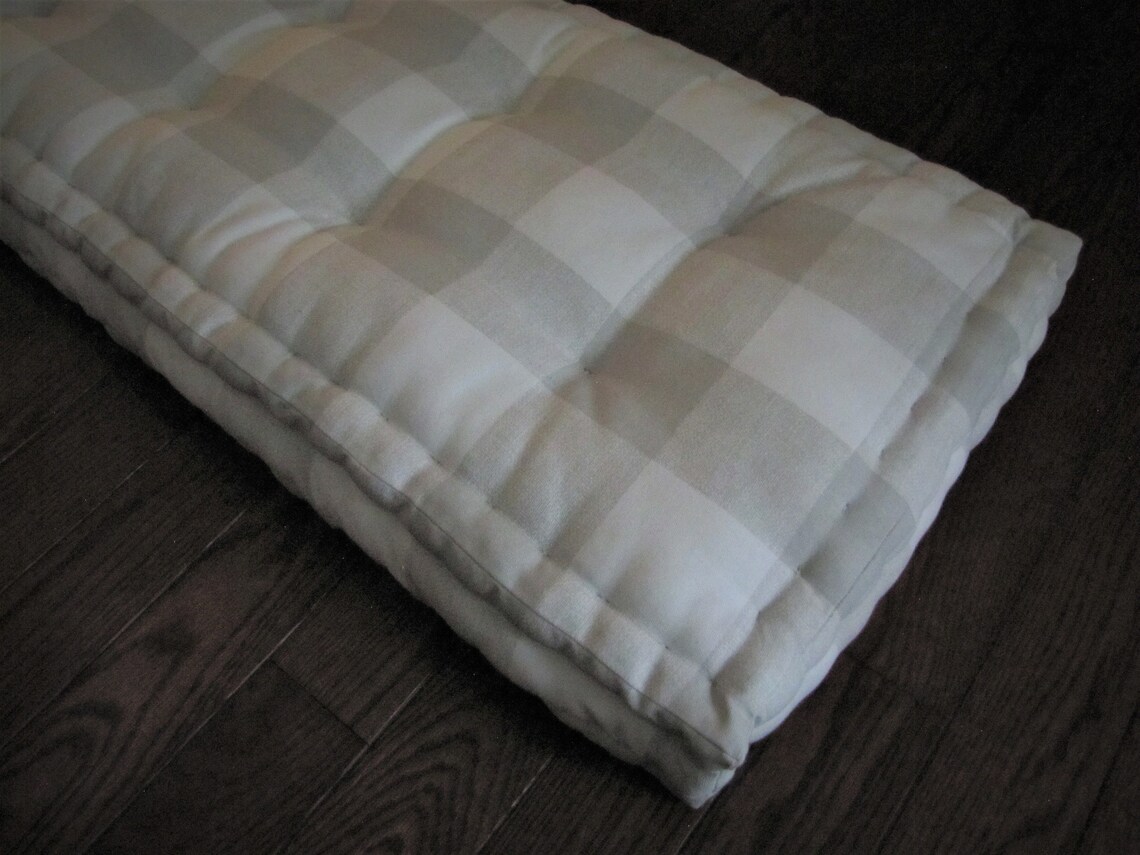 Plaid Bench Cushions Gray and White Buffalo Plaid Window Seat - Etsy