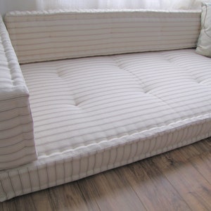 Custom Bench Cushion, Tufted Box Cushions and Back Pillows, Floor ...