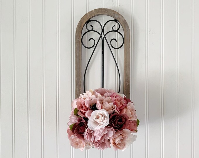 Rustic Farmhouse Wall Decor Floral Wall Sconce Flower - Etsy